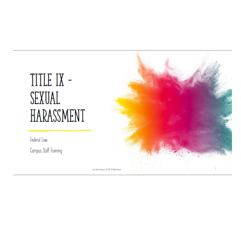 Title IX Sexual Harassment Guidelines - Federal School Procedures