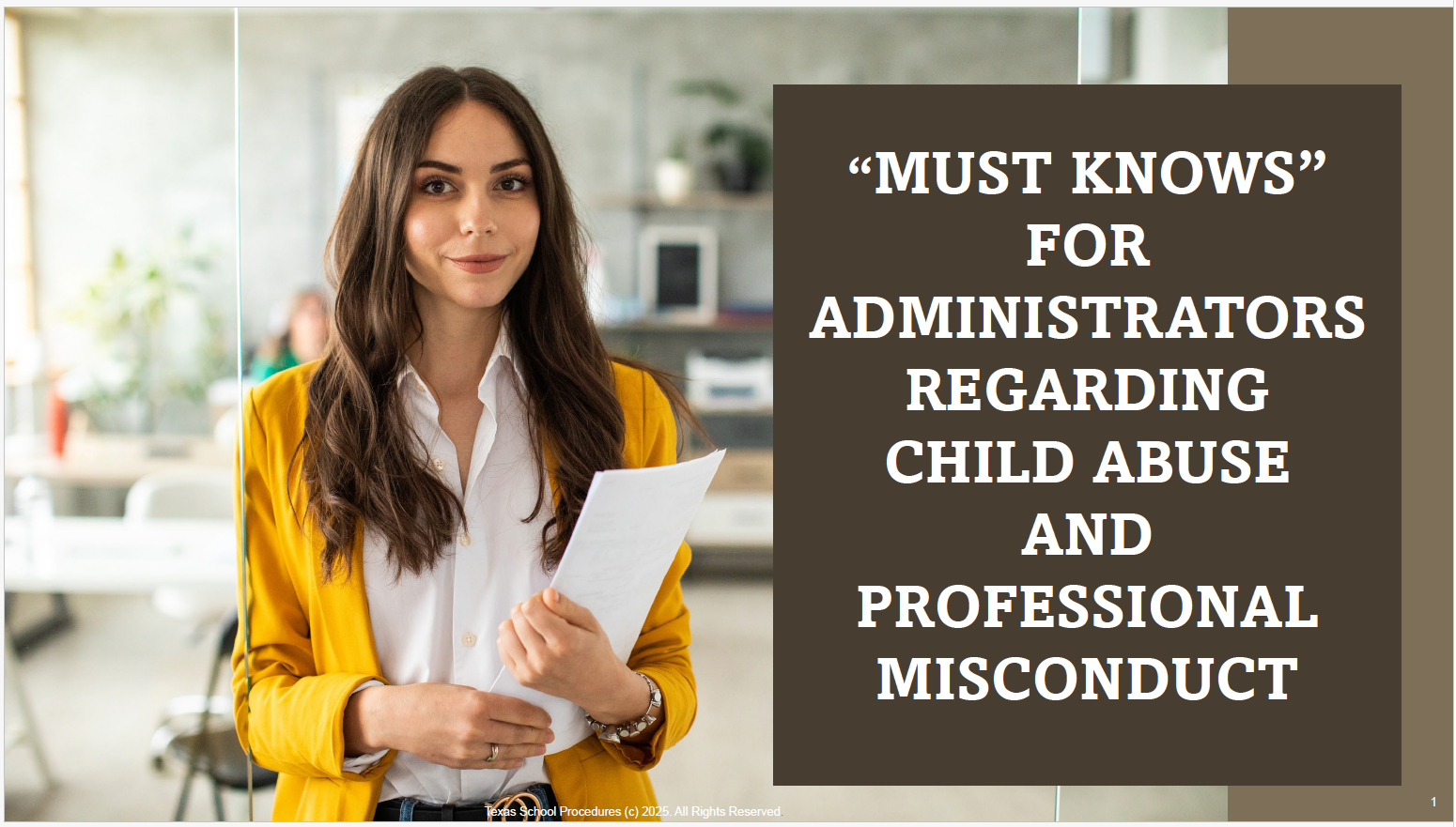 Child Abuse and Misconduct Reporting for Campus Administrators - Texas ...